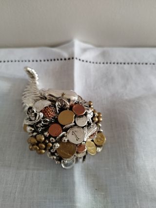 Corno porta fortuna in silver