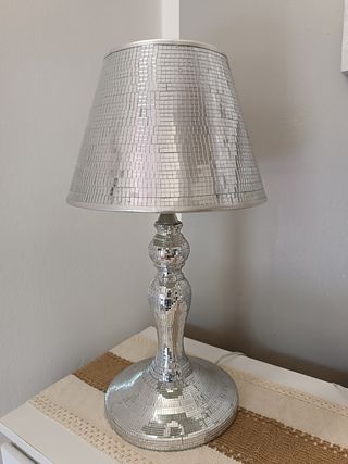 Lampada effetto mosaico argentata