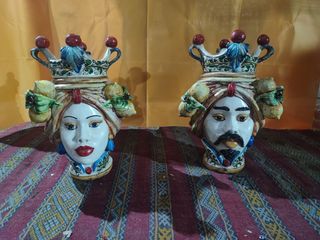 Cabezas morenas ceramica Caltagirone.