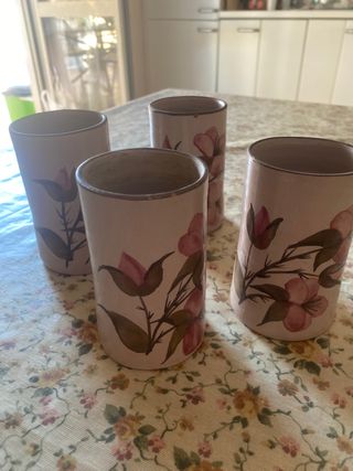 set bicchieri artigianato calabria fiori