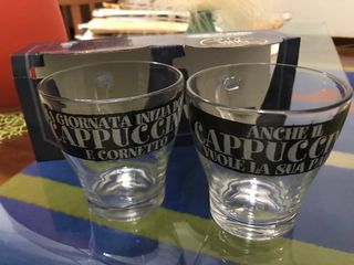 Set di 2 tazze mug in vetro per cappuccino