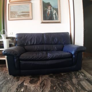 Divano in Pelle Blue a due posti