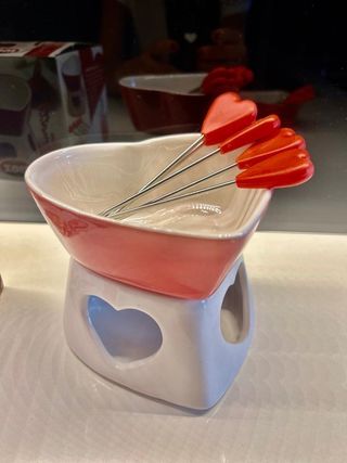 Set fonduta cioccolato a forma di cuore