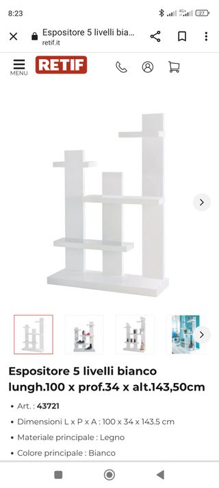 Espositore 5 ripiani