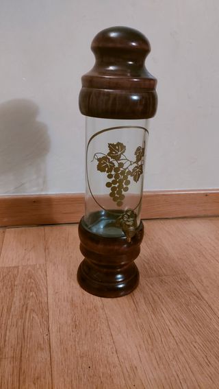 Dispenser liquore in vetro e legno