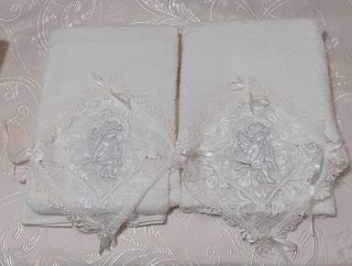 Coppia di asciugamani d'arredo