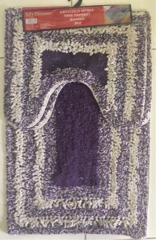 Tris tappeto bagno viola