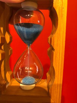 clessidra piccola in vetro soffiato e legno