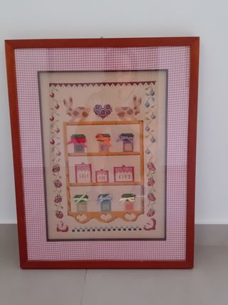 Quadro con ricamo a mano