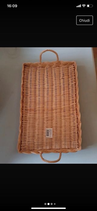 Set da 10 Vassoi Vimini Rettangolare