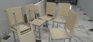 Sedie di pelle 6 pezzi