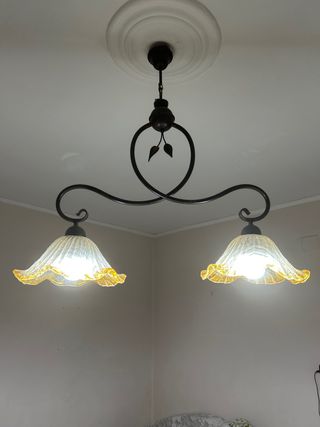 Lampadario ferro battuto