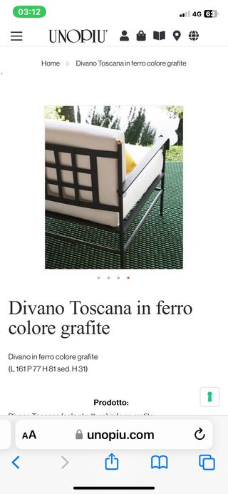 Vendo 2 divani  2 tavoli in ferro Uno Piu