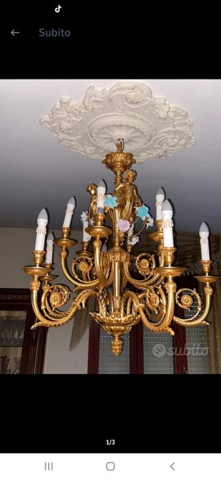 Lampadario in ottone