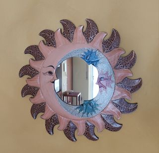 Quadro sole e luna con specchio