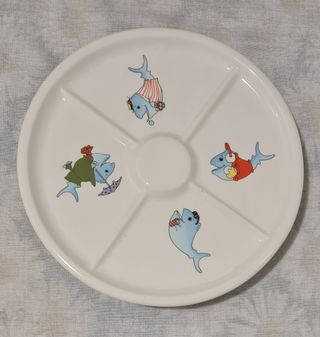 Piatto in ceramica girevole bianco