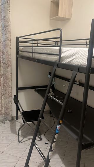 Letto a soppalco per adulti/bambini con scrivania