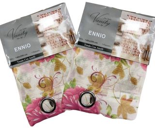 2 tende floreali 290cm con anelli