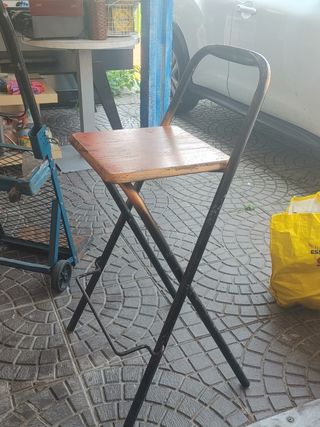 Sgabelli alti pieghevoli legno/acciaio
