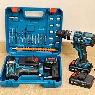 Trapano a mano senza fili 2 batterie Set per caric