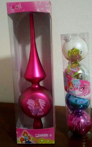 Puntale Albero Di Natale Piu’ 4 Palline Delle Winx