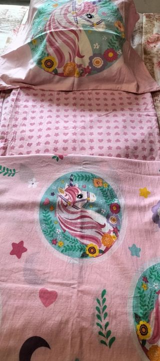 Completo letto singolo lenzuola Disney unicorno