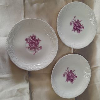 3 piattini d' epoca laveno singe 1856 diam 13