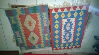Coppia vintage Tappeti kilim fatti a mano