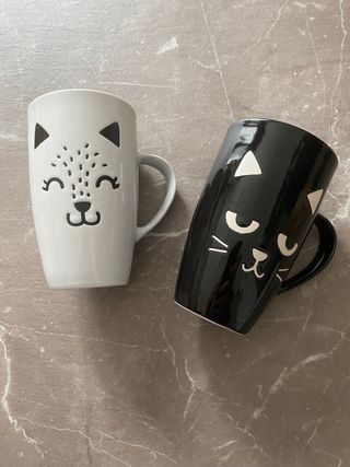 coppia di mug gatto nero e tigre bianca