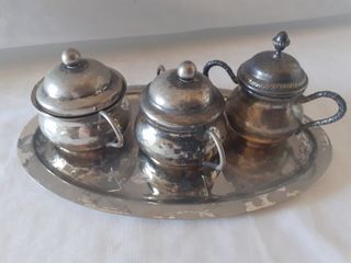 SERVIZIO SILVER PLATE VINTAGE VASSOIETTO ZUCCHERIE