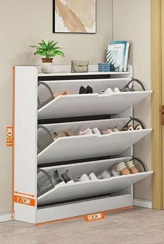 Scarpiera  3 ante bianco 110x80x17cm