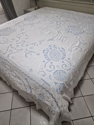 Coperta o tenda in lino antico fatta a mano