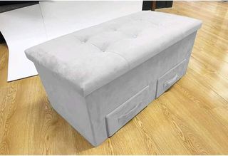 pouff-panca contenitore in velluto