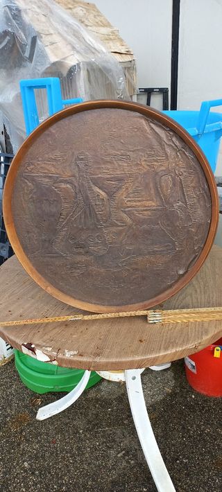 GRANDISSIMO PIATTO IN LEGNO E RAME