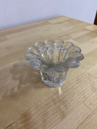 Porta Candela Vintage Fiore in Vetro