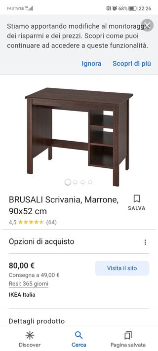 Scrivania Ikea modello Brusali