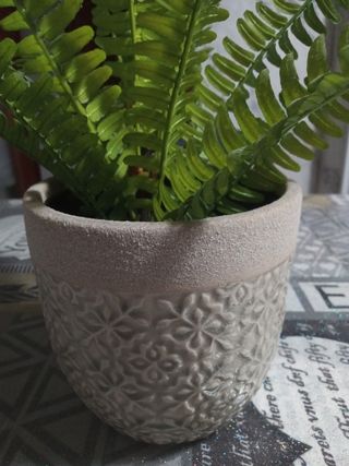 Vado in ceramica più piantina finta