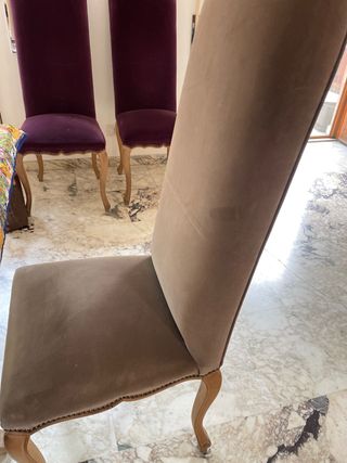 8 sedie velluto 4 tortora e 4 viola