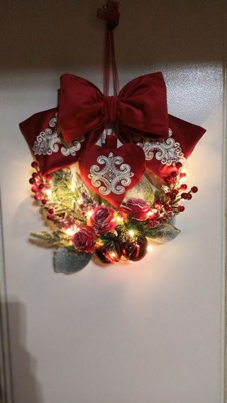 Fuoriporta Natalizio in velluto rosso