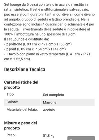 Divano da esterno in rattan