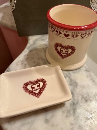 set bagno portasapone/portaspazzolino natalizio