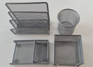 Set scrivania metallo grigio