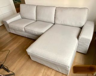 Divano 3 posti in tessuto grigio