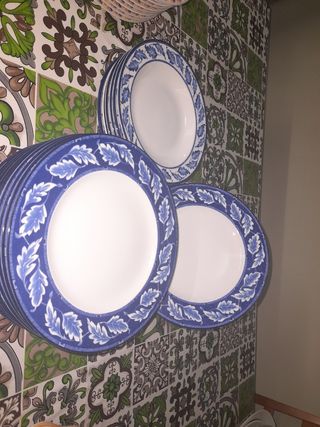 Set Piatti con stile floreale azzurro