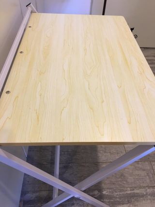 Tavolo o scrivania pieghevole in metallo e legno