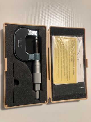 Micrometro MITUTOYO con incudini di misura a disco