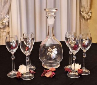 raffinato servizio da liquore in cristallo bohemia