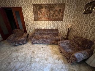 Divano letto in velluto con poltrone