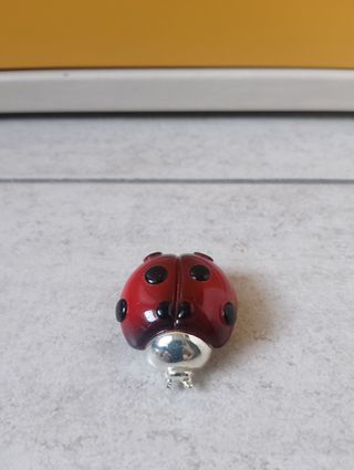 Coccinella laminata argento portafortuna