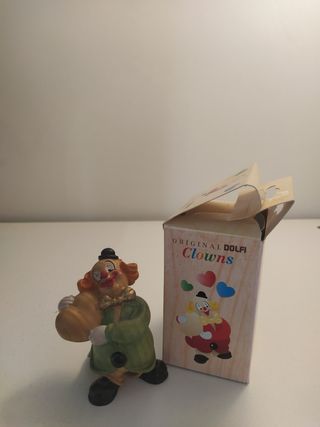 Clown scolpito in legno marca Dolfi